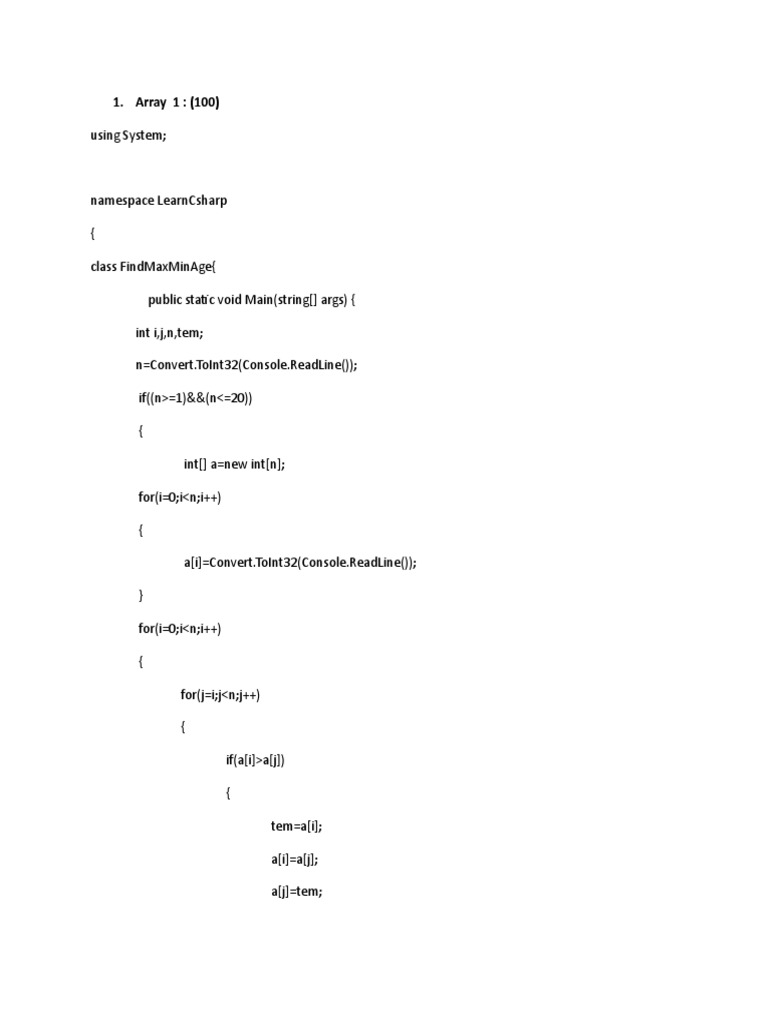 C Fundamentals Programs Pdf C Sharp Programming Language Notation