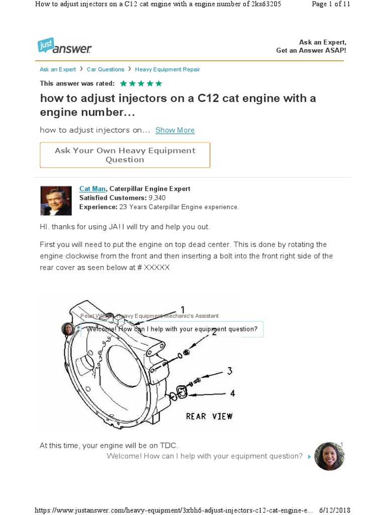 C12 Adjust Injector | PDF | Fuel Injection | Screw