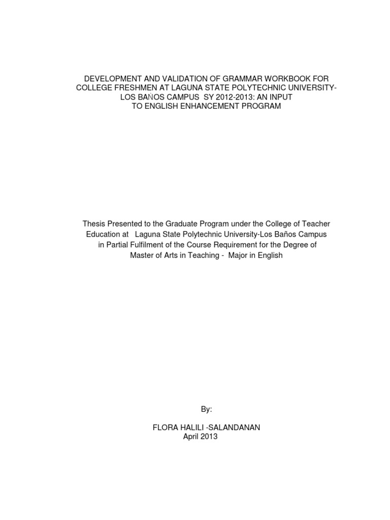 Research Sample Chapter 1 3 | PDF | English Grammar | Teachers