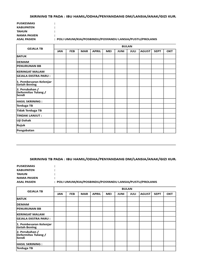 Form Skrining TB | PDF