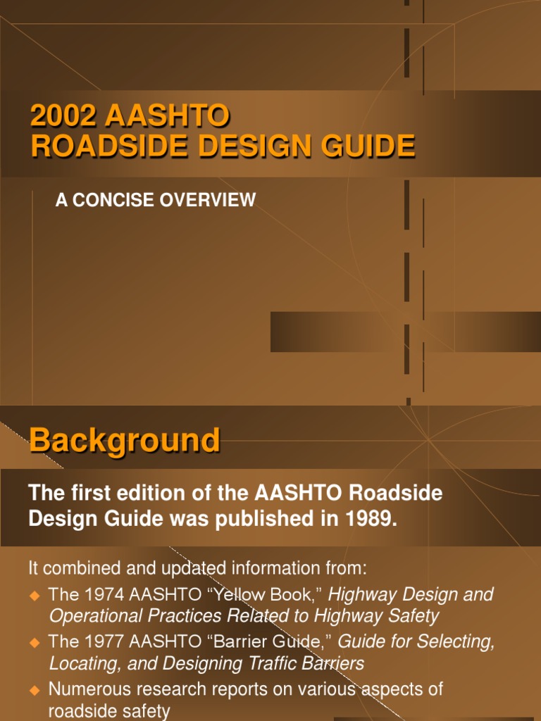 2002 AASHTO Roadside Design Guide: A Concise Overview | PDF | Land ...