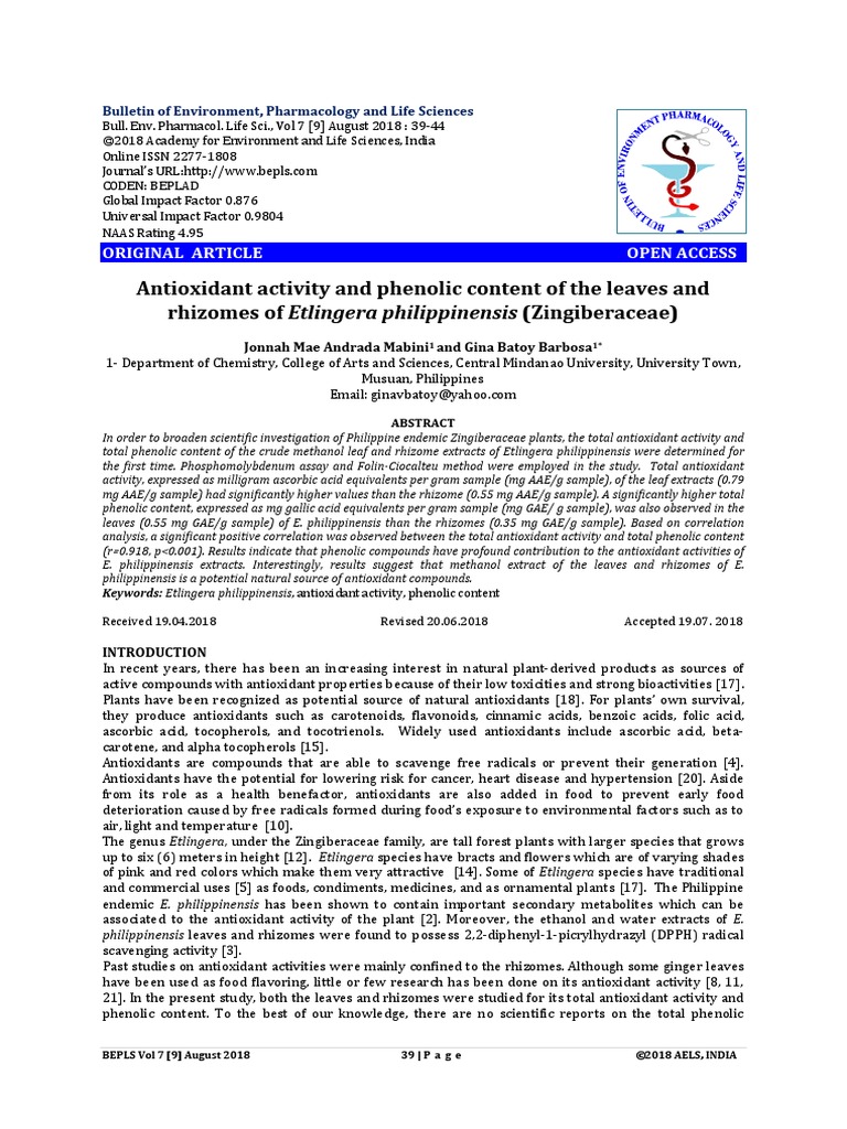 Sample | PDF | Polyphenol | Phenols