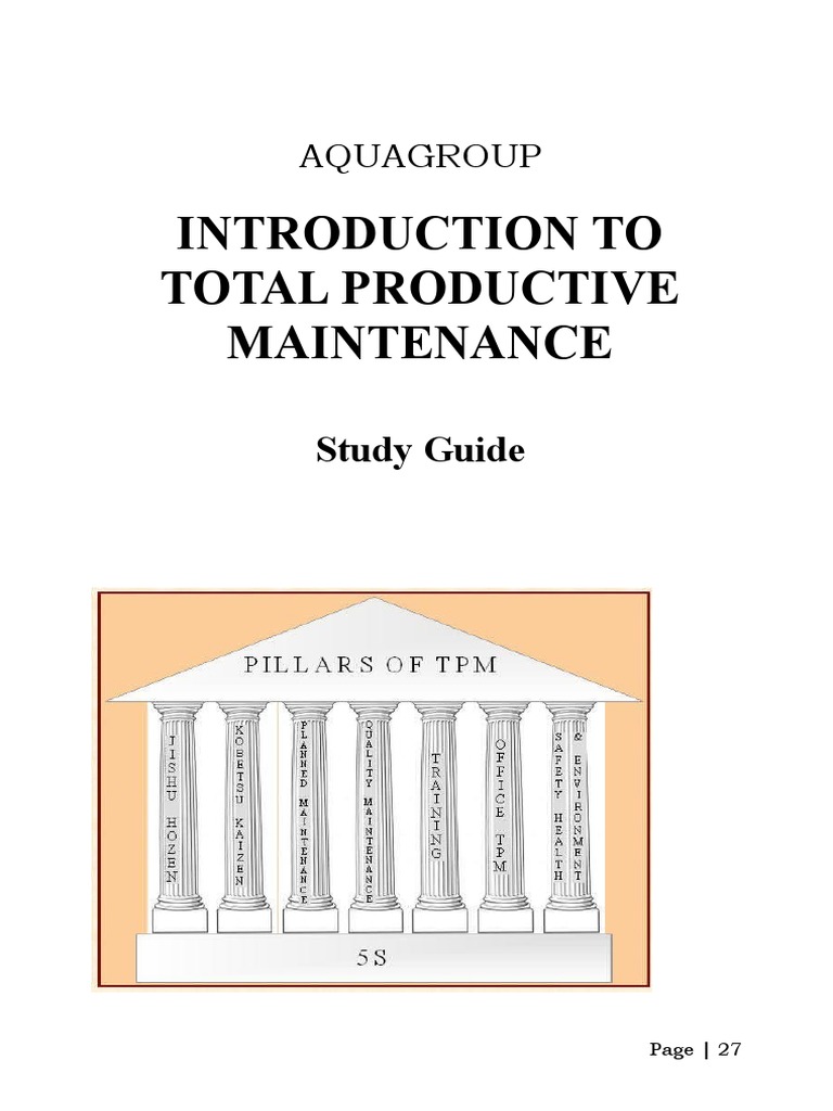 TPM Study Material For Trainees | PDF | Lubricant | Reliability Engineering