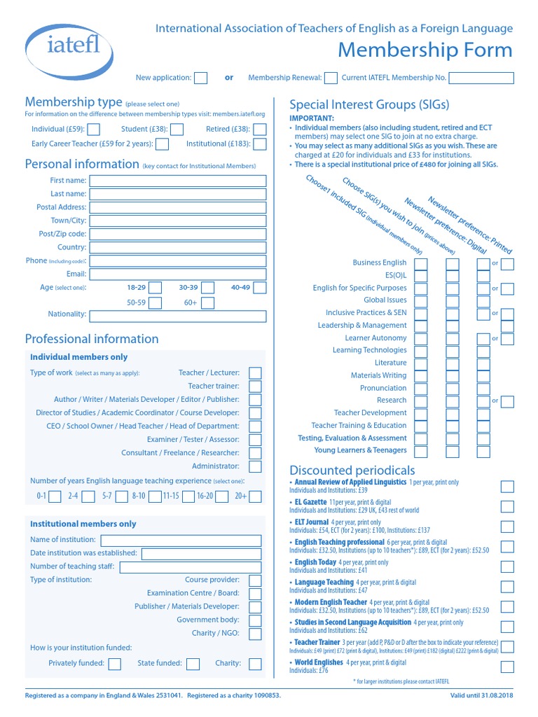 Membership Form: Membership Type Special Interest Groups (Sigs) | PDF ...