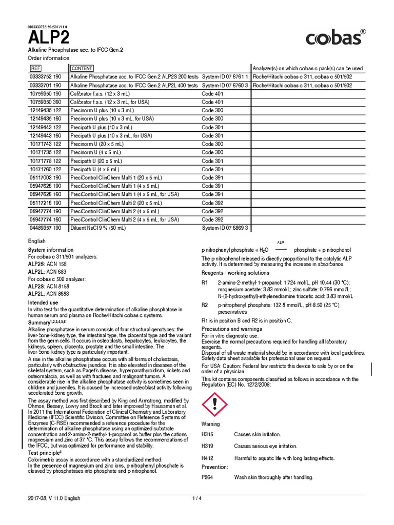 ALP | PDF | Detection Limit | Chemistry