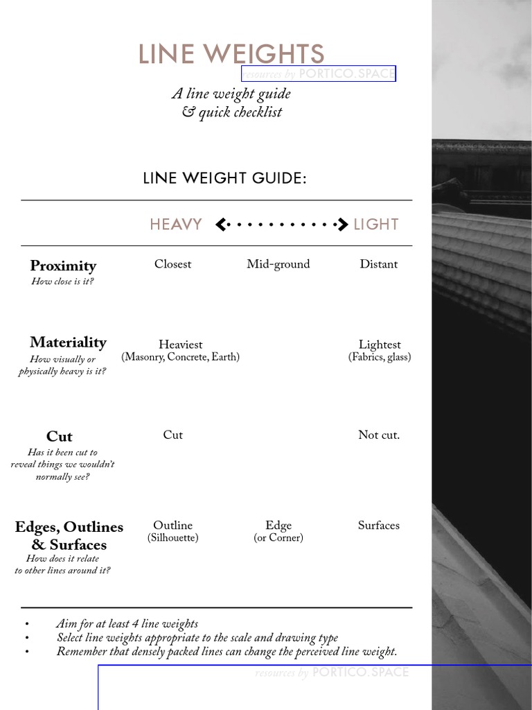 Line Weights For Architecture Guide and Checklist by Portico | PDF | Nature