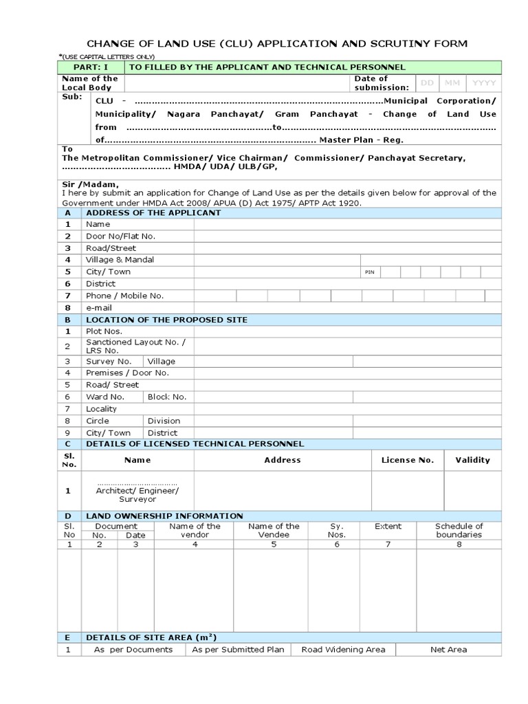 A COMPREHENSIVE CHANGE OF LAND USE APPLICATION: REQUESTING APPROVAL TO ...