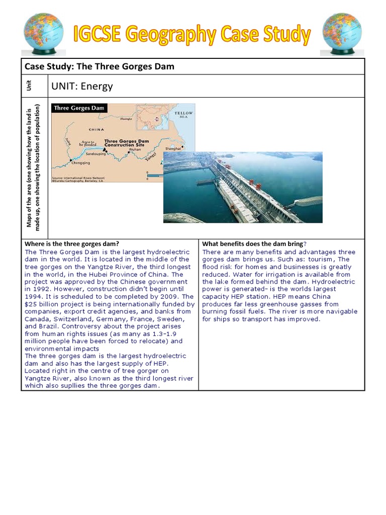 Three Gorges Dam Case Study Template | PDF | Dam | Hydroelectricity