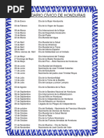 Calendario Cívico de Honduras 2024 | PDF | Honduras