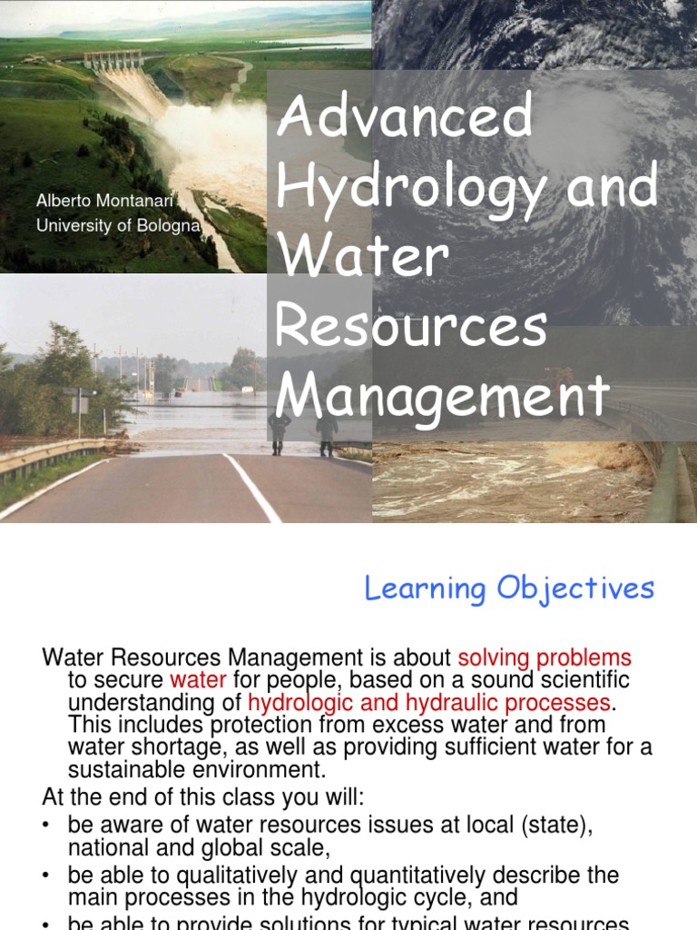 Advanced Hydrology and Water Resources Management: Alberto Montanari ...
