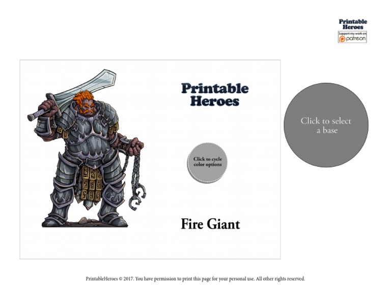 PrintableHeroes Giant Fire 01 Free PDF | PDF