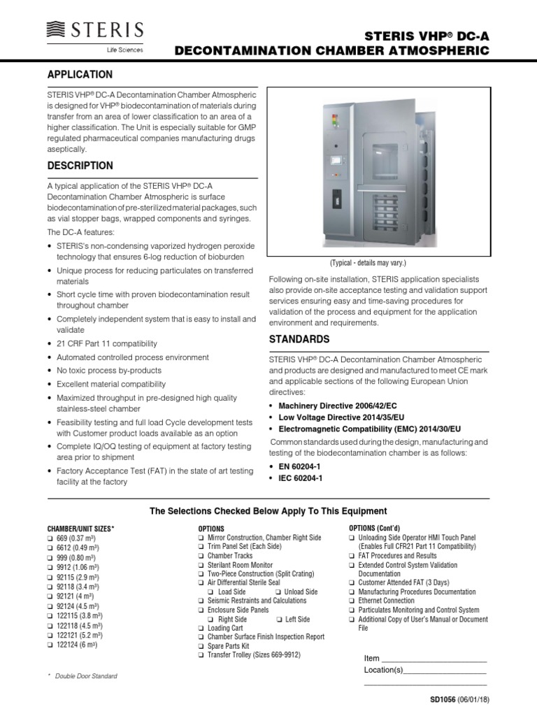 VHP DCA Technical Data Sheet PDF | PDF | Sterilization (Microbiology ...