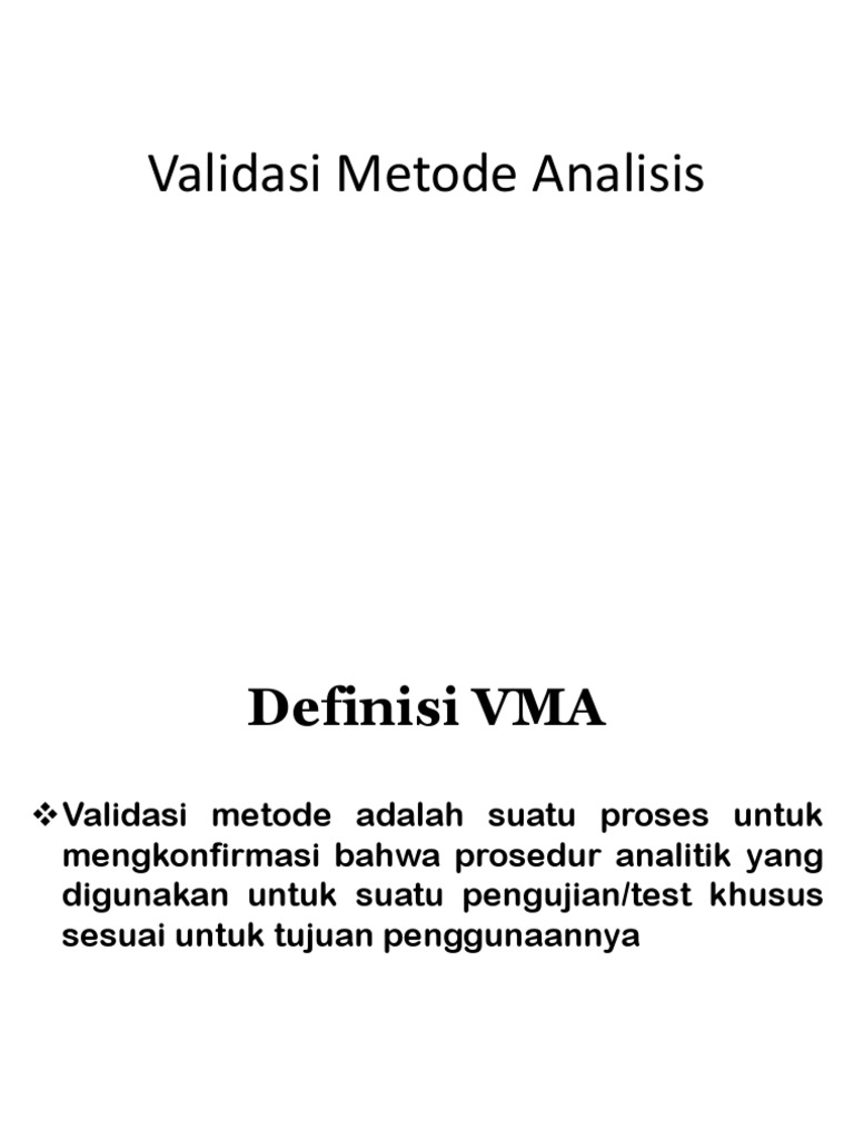 Validasi Metode Analisis | PDF