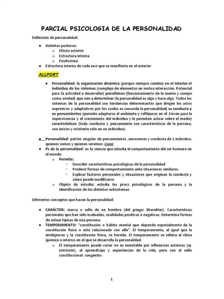 Parcial Resumen Pdad | PDF | Teoría de apego | Mente inconsciente