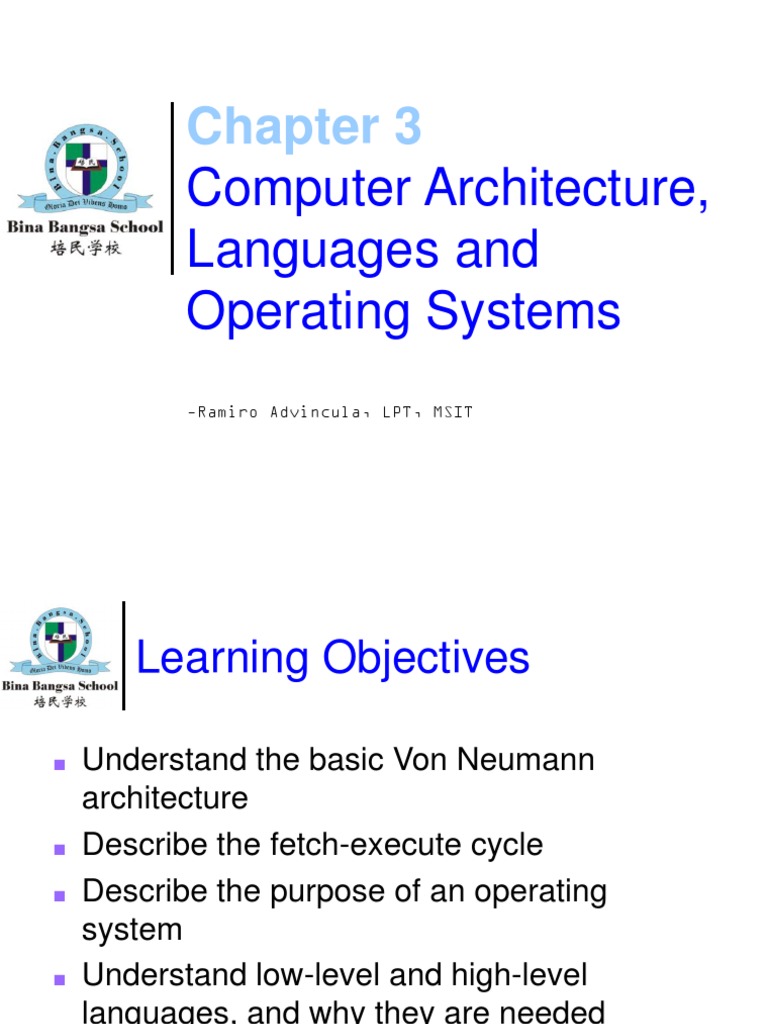 Computer Architecture, Languages and Operating Systems: - Ramiro ...