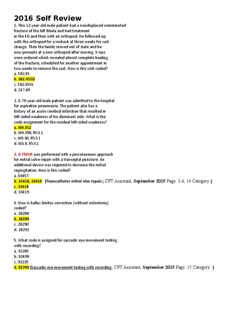 2016 Self Review - Updated | PDF | Epidemiology | Medicine