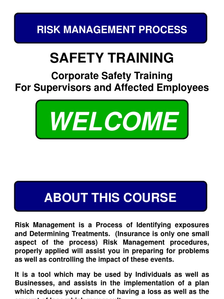 Safety Training: Risk Management Process | PDF | Business Continuity ...