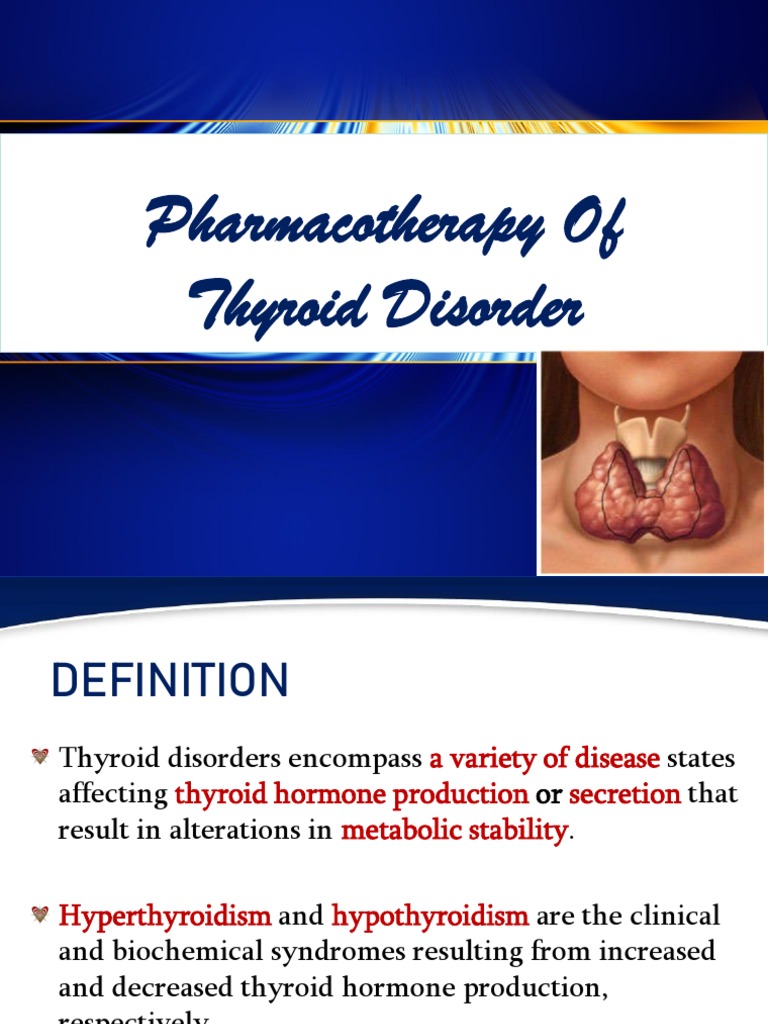 Pharmacotherapy - Thyroid Disorder PDF | PDF | Hyperthyroidism | Hypothyroidism