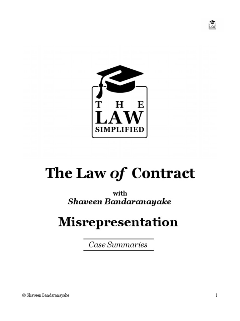 Misrepresentation - Case Summaries | PDF | Misrepresentation | Damages
