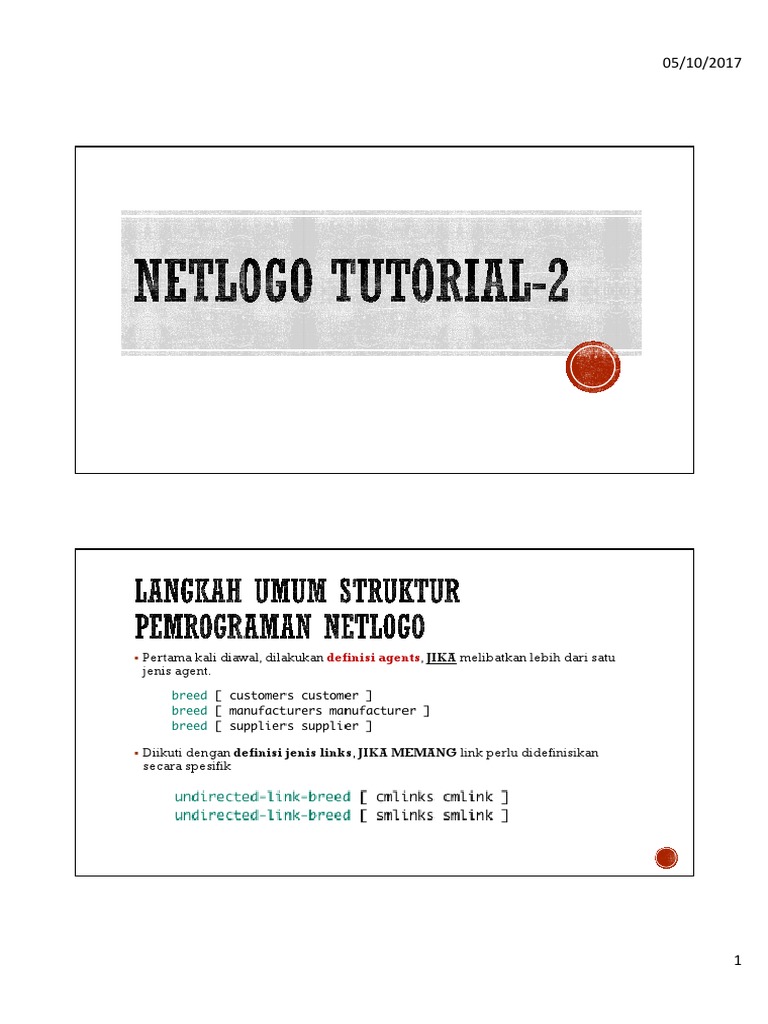 Netlogo Tutorial | PDF