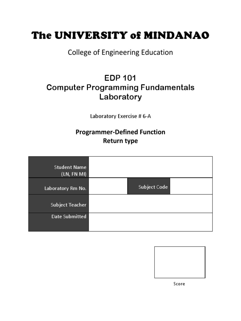 Laboratory6 Functions Pdf Subroutine Parameter Computer Programming
