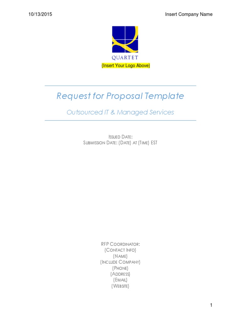Managed IT Services RFP Template | PDF | Request For Proposal ...