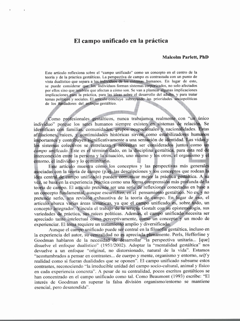 El Campo Unificado en La Practica | PDF