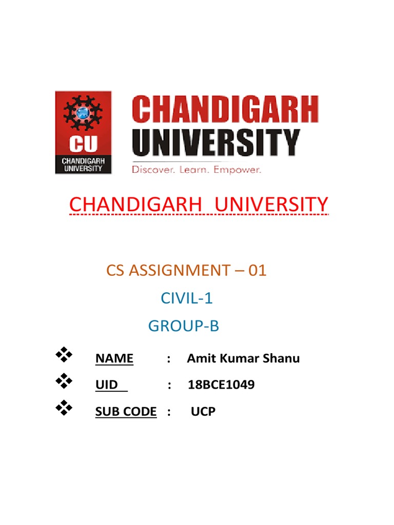 Chandigarh University: Cs Assignment - 01 | PDF | Nonverbal ...