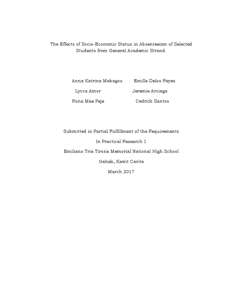 Complete Thesis | PDF | Socioeconomic Status | Teachers