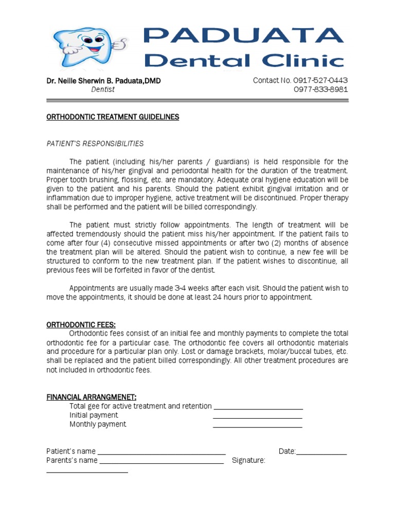 Paduata Ortho Contract | PDF | Orthodontics | Oral Hygiene