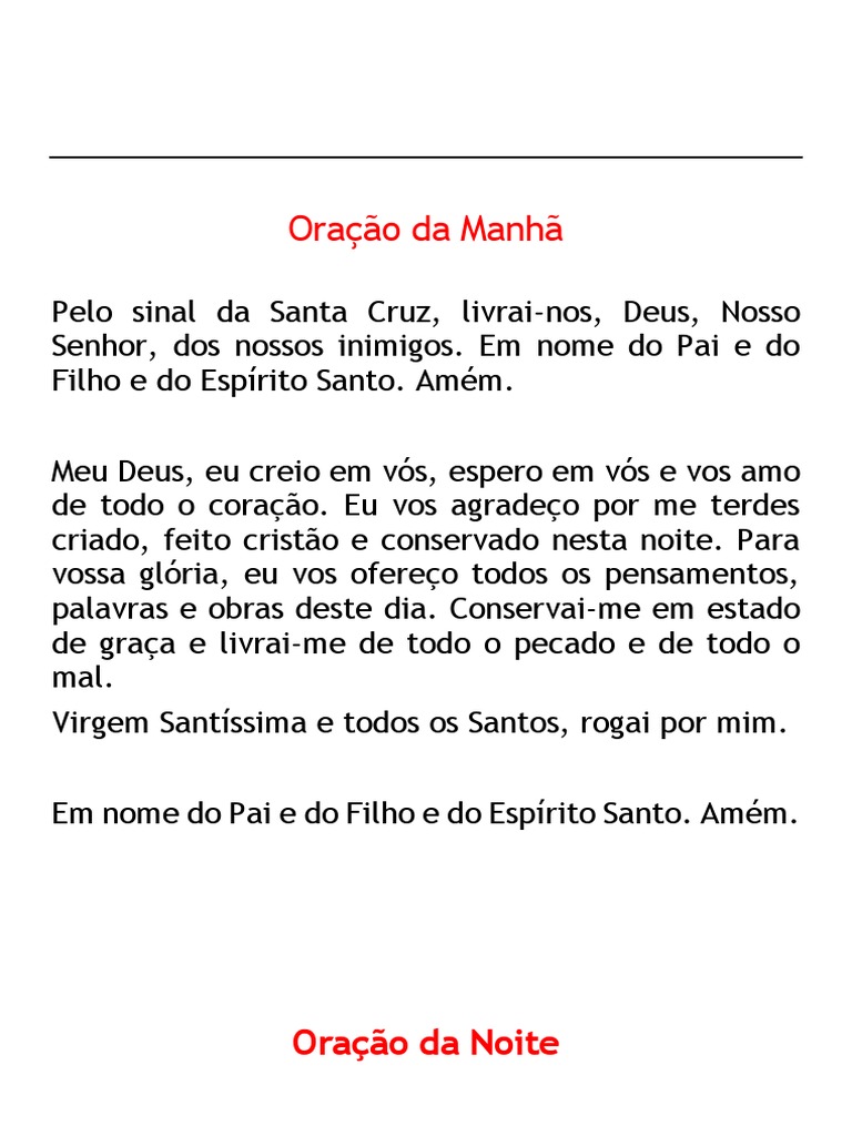 Orações da Manhã e da Noite | PDF