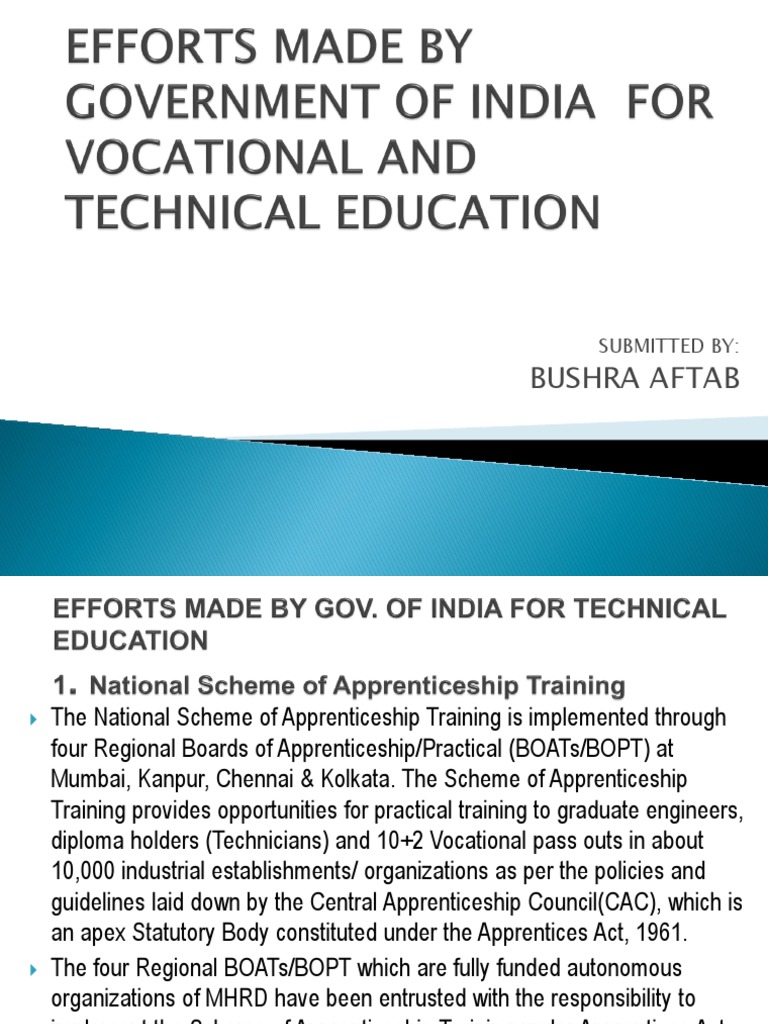 Enhancing Technical Education in India Through Government Schemes and ...