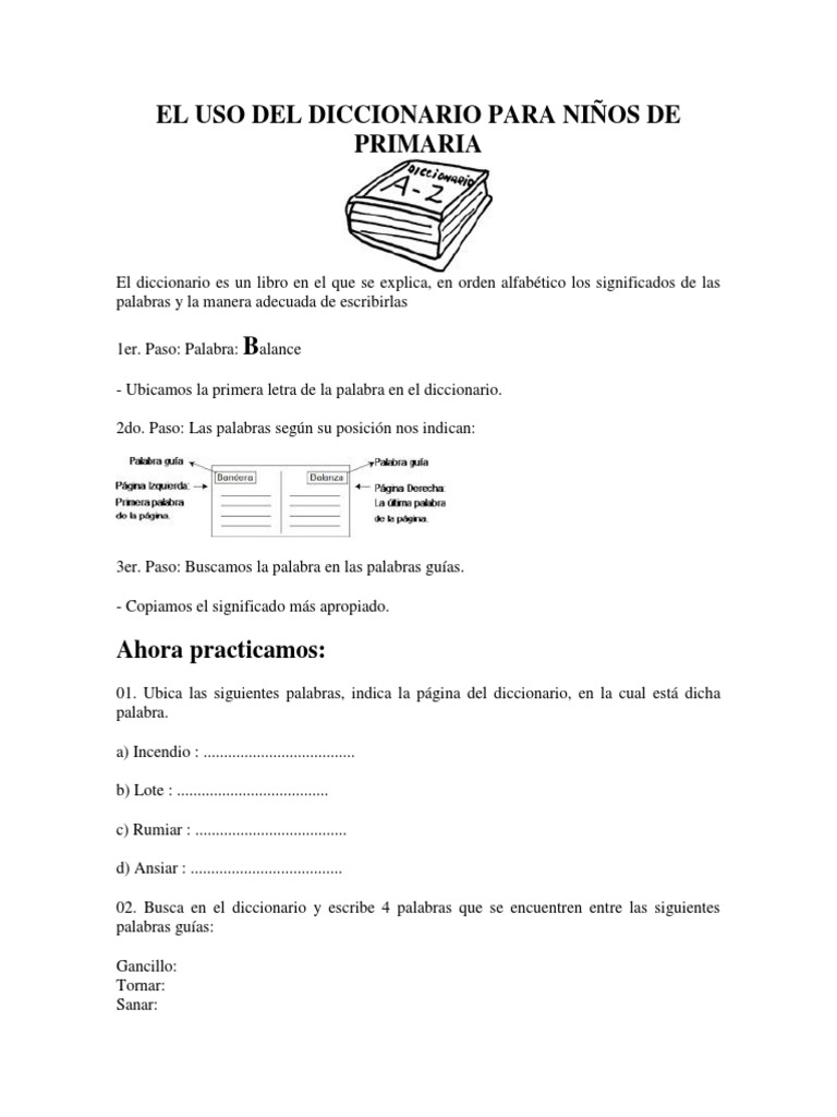 El Uso Del Diccionario para Niños de Primaria | PDF