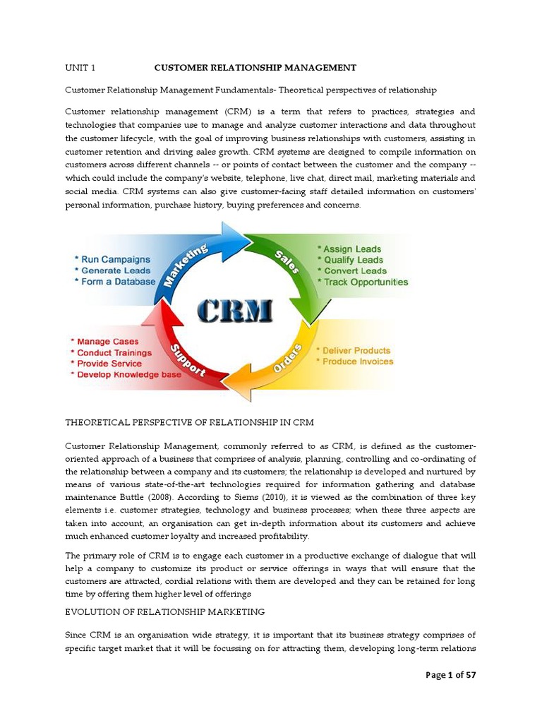 CRM Notes | PDF | Customer Satisfaction | Strategic Management