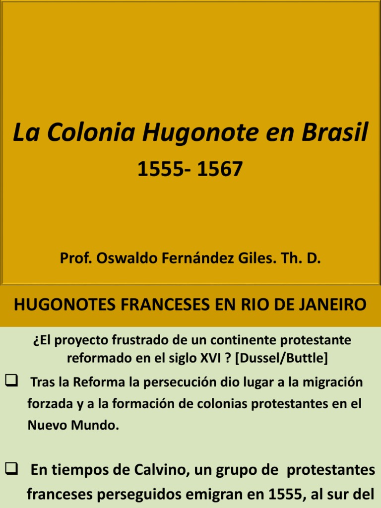 La Colonia Hugonote en Brasil | PDF | Sacramentos | protestantismo