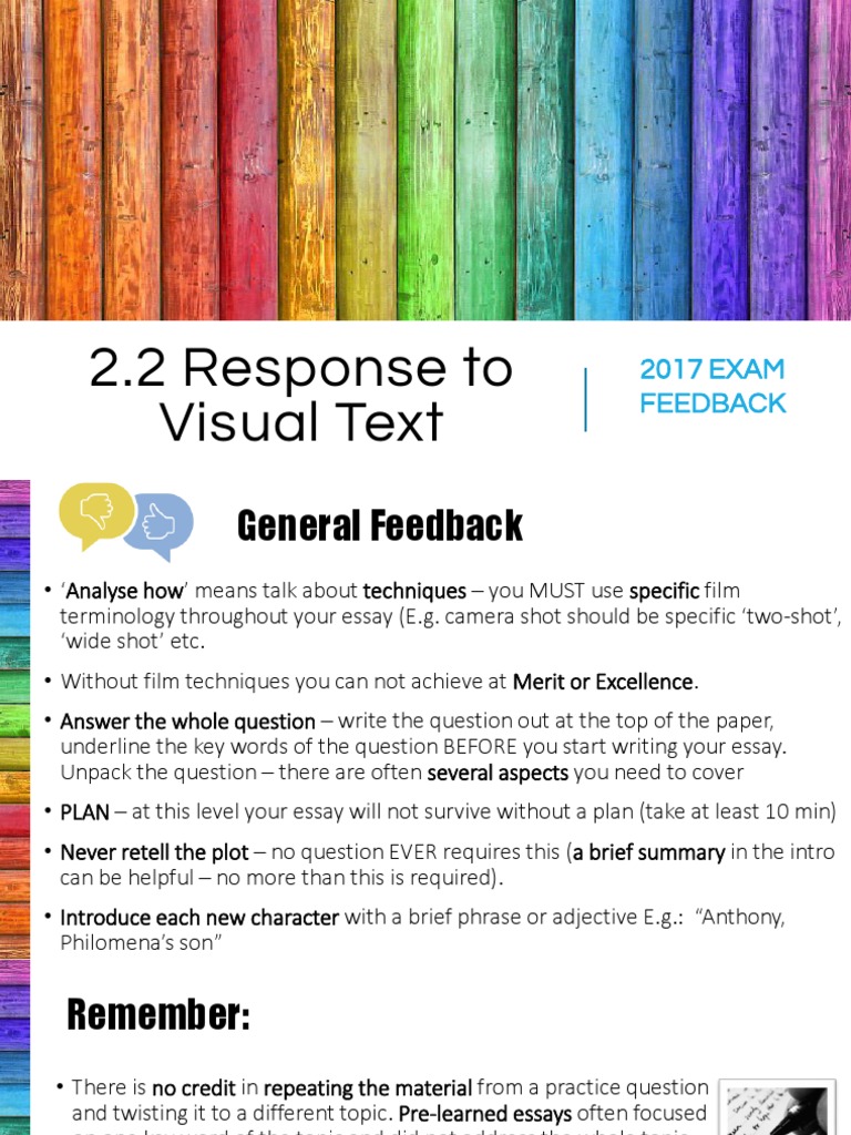 2.2 Visual Text L2 School Examination Feedback 2017 | PDF | Question ...