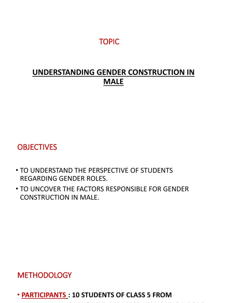 Topic: Understanding Gender Construction in Male | PDF