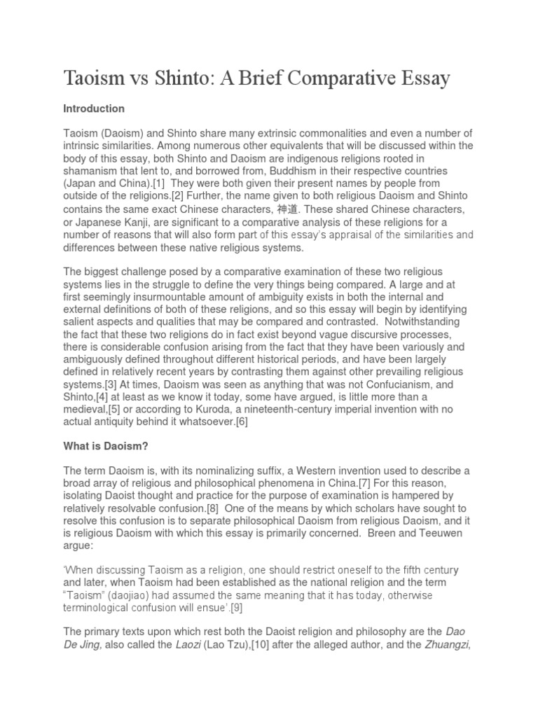 A Comparative Analysis of the Indigenous Religions of Taoism and Shinto ...
