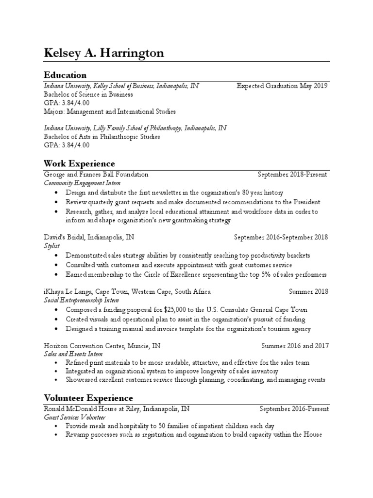 Resume For e Portfolio | PDF