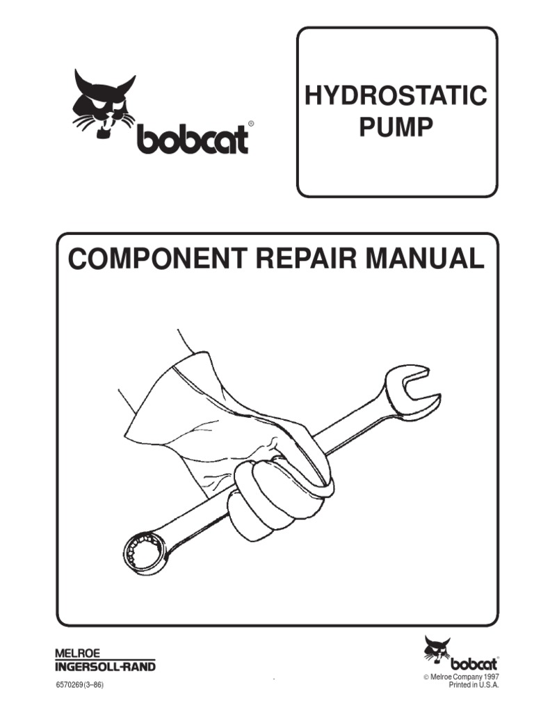 Bobcat 530, 533 Hydrostatic Pump Component Service Repair Manual SN All ...