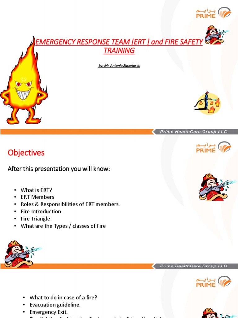 Emergency Response Team (Ert) and Fire Safety Training: By: Mr. Antonio ...