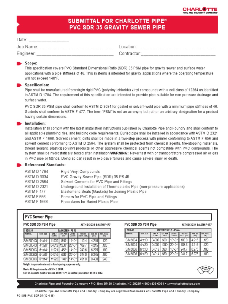 PVC Gravity Sewer Pipe | Download Free PDF | Plumbing | Polyvinyl Chloride