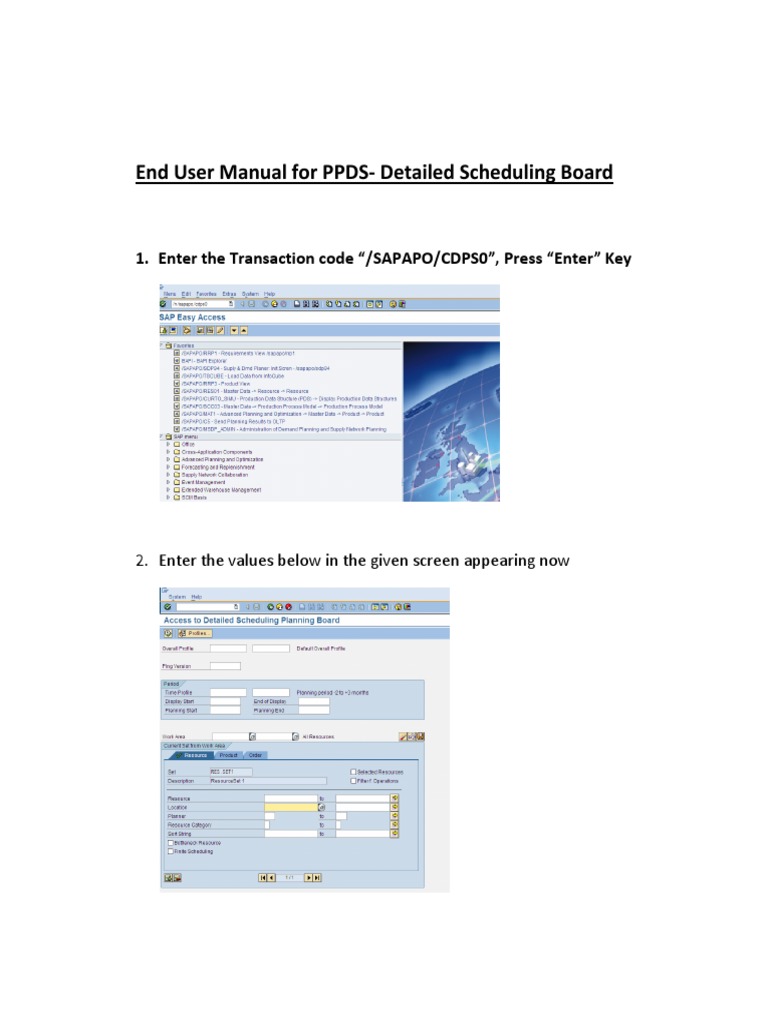 PPDS Detailed Scheduling Board Guide | PDF