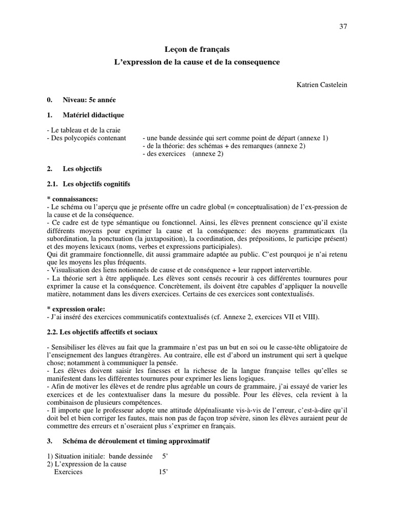 Expression de la cause et conséquence | PDF | Clause | Grammaire