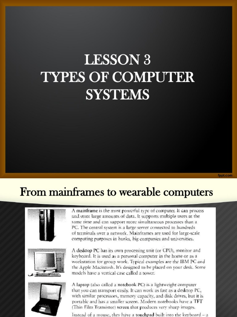 Lesson 3 Types of Computer Systems | PDF