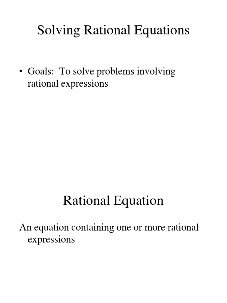 Solving Rational Equations | PDF | Equations | Analysis