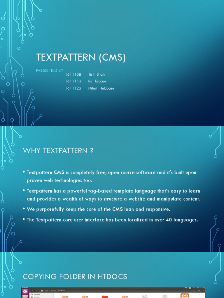 Textpattern (CMS) : Presented by | PDF