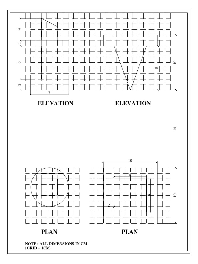 Elevation Elevation: Note: All Dimensions in CM 1grid 1Cm | PDF