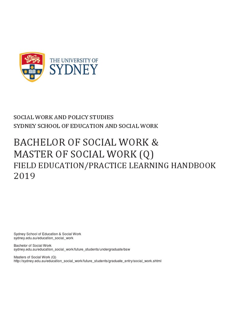 Social Work Field Education Handbook 2019 | PDF | Social Work | Curriculum
