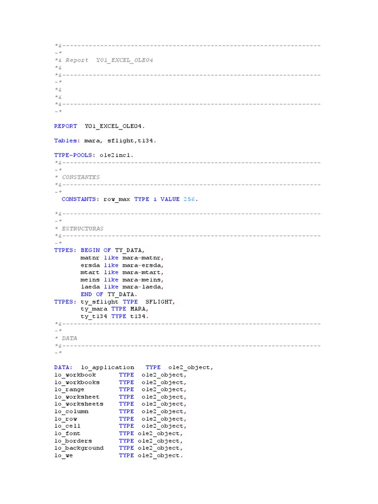 Ole2 Excel Sap | PDF | Programación de computadoras | Informática